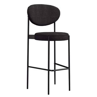 Generic Barhocker, hoher Barhocker mit R&uuml;ckenlehne, Lounge-Barstuhl aus Baumwolle und Leinen, Metallgestell mit Fu&szlig;st&uuml;tze