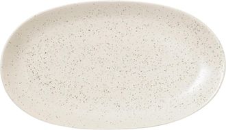 Broste Copenhagen Nordic Vanilla Platte aus Keramik in der Farbe Créme gesprenkelt, Maße: 17cm x 30cm x 3cm, 14533424