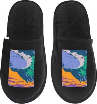 Generic Pantoufles Moelleuses Parc National Des Samoa Am&eacute;ricaines, Plage DOfu Chaussures Confort Antid&eacute;rapants Chaussons Pour Femme Int&eacute;rieur Homme M
