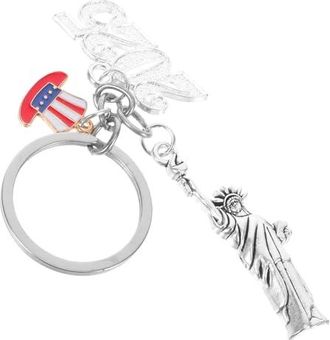 Pretyzoom Porte-cl&eacute;s Chic Statue Am&eacute;ricaine Suspendue Petit Format M&eacute;tal D&eacute;coration Souvenir Voyage Accessoires Tour De Cl&eacute;