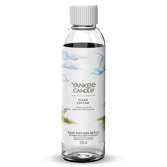 Yankee Candle Company Signature Nachf&uuml;llung f&uuml;r Diffusor mit Rattanst&auml;bchen | Clean Cotton | 200ml | bis zu 20 Wochen Duft | Perfekte Geschenke f&uuml;r Frauen