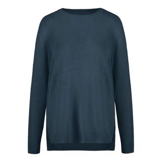 Bomboogie Femme, Pulls, Bleu, Taille: 40 FR Pull en lin &agrave; col rond