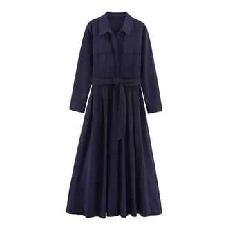 Generic Robe pendule à manches longues pour femme - Couleur unie - Style décontracté et tendance, 1, XS