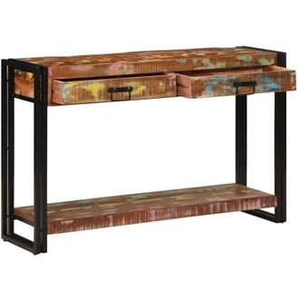 vidaXL Table console Multicolore bois de récupération massif Vidaxl