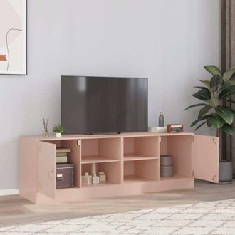 vidaXL Meubles tv 2 pcs rose 67x39x44 cm acier - Vidaxl