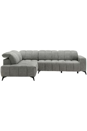 Xora Ecksofa, Dunkelgrau, Metall, Textil, 4-Sitzer, L-Form, Ottomane links, 293x214 cm, elektrischer Sitzvorzug, Wohnzimmer, Sofas & Couches, Wohnlandschaf