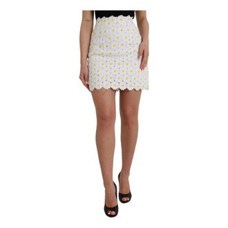 Dolce & Gabbana Blumiger A-Linien Minirock - Wei&szlig; - - Skirts - Damen - Wei&szlig; - XS