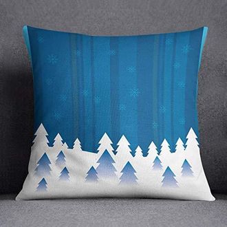 Questo Casa Weihnachtsbaum Kissenbezug mit Unsichtbarer Reißverschluss, Kissenhülle, Zierkissenbezug, Wohnkultur, Für Sofa, Kaffeestube, Größe: 45X45 cm - Entworf