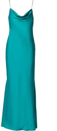 Adrianna Papell Abendkleid Stretch Satin Long Dress Flie&szlig;endes, schr&auml;g geschnittenes Kleid mit drapiertem Kragen