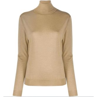 Stella McCartney Hoher Kragen Kamel Pullover Feinstrick - - Knitwear - Damen - Braun - S