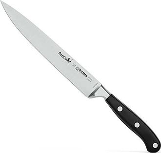 GIESSER seit 1776 - Made in Germany - scharfes Tranchiermesser geschmiedet 20 cm BestCut, hitzebeständig, schwarz, deutsches Schinkenmesser spülmaschinengeeig