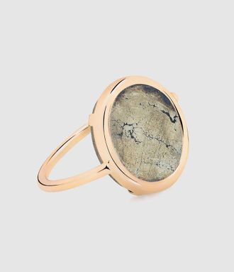 Ginette NY Bague Baby Disc Pyrite Or Rose