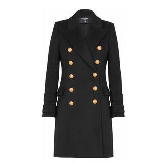 Balmain Femme, Manteaux, Noir, Taille: 42 FR Manteau en laine et cachemire &agrave; 10 boutons