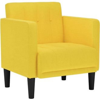 vidaXL Sessel mit Armlehnen Hellgelb 53 cm Stoff Vidaxl