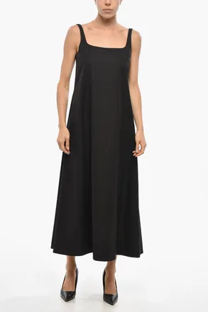 Wardrobe.NYC Poplin Midi Dress with Bare-Back Design Wardrobe.nyc