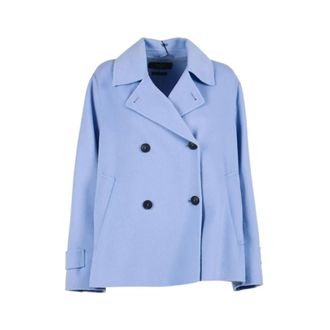 Max Mara Femme, Manteaux, Bleu, Taille: 36 FR Manteau Wkdfantino Double-Boutonnage