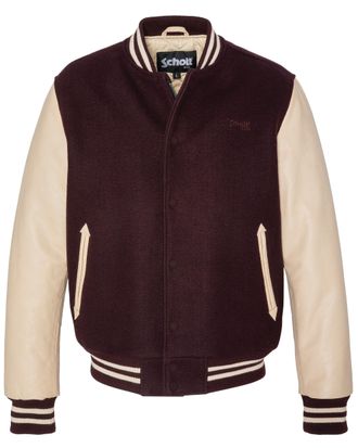 Schott NYC Herren Lc8705x Jacke, Bordeaux/Beige, L