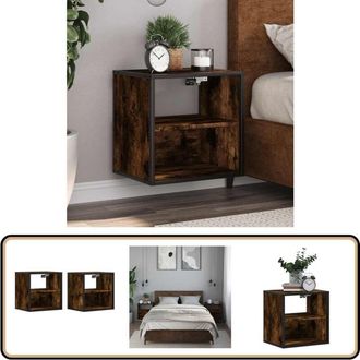 vidaXL Wand-Nachttische 2 Stk. R&auml;uchereiche 40x31x39,5 cm - Vidaxl