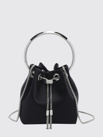 Jimmy Choo London Mini sac Bon Bon en satin avec anse m&eacute;tallique et cordon de serrage