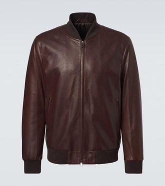 Brioni Veste bomber en cuir