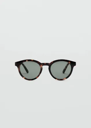 Mango Lunettes de soleil monture ronde chocolat - Femme - Taille unique - MANGO