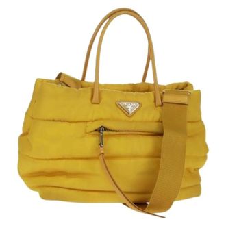 Prada Sac &agrave; main Vintage en Nylon Pre-owned - Femme - Pre-owned - Jaune - Taille: ONE Size