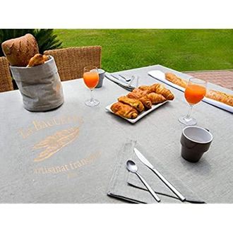 Soleil d'Ocre Baguette Nappe Rectangle Coton Gris 140x300 cm