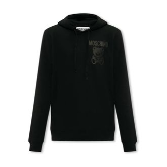 Moschino Homme, Sweatshirts et sweats &agrave; capuche, Noir, Taille: L Sweat &agrave; capuche imprim&eacute; avec col rond