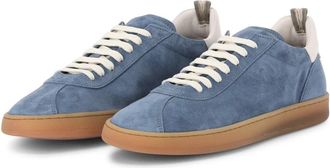 Officine Creative Homme, Chaussures, Bleu, Taille: 44 EU Baskets en Velours avec Patch en Cuir