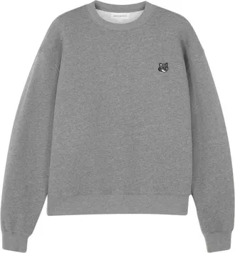Maison Kitsun&eacute; Homme, Sweatshirts et sweats &agrave; capuche, Gris, Taille: XL Fox Head Comfort SweaT-shirt