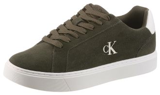 Calvin Klein Jeans Sneaker CALVIN KLEIN JEANS CLASSIC CUPSOLE LACEUP SU, Herren, Gr. 39, gr&uuml;n, Veloursleder, unifarben mit Farbeinsatz, Schuhe Sneaker, Schn&uuml;rschuh, Halb
