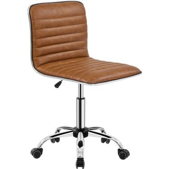 Yaheetech Yaheetech - Chaise de Bureau &agrave; Dossier Bas Fauteuil de Travail &agrave; Roulettes, Chaise pour Ordinateur, Assise R&eacute;glable, Sans Accoudoir, Max.120 kg, 48,5