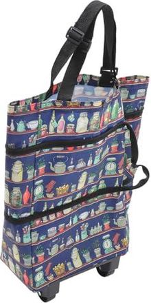 Garneck Chariot de Courses Pliable avec Roulettes Sac à Léger Grand Volume pour Charges Lourdes Sac de Courses Roulettes Compact et Mobile pour Shopping Quoti