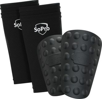 Sopro Schienbeinschoner Fu&szlig;ball f&uuml;r Kinder & Erwachsene inkl. Socken - 158 x 110 x 5 mm - leicht, klein, rutschfest, geruchsneutral & Made in Germany - Shin