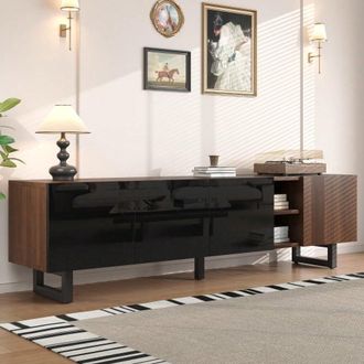 Generic TV-Schrank mit Vier T&uuml;ren, TV-St&auml;nder, TV-Panel, niedriger TV-St&auml;nder. Einzigartiges Design, Vintage-Holzmaserung180 x 38 x 50 cm (B x B x H)