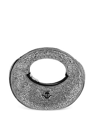 Philipp Plein mini sac à ornements en cristal - Noir