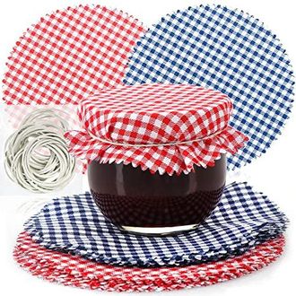 Com-Four 30x napperons décoratifs pour pots Mason - napperons à confiture avec caoutchouc - décoration pour pots Mason - napperons en verre pour décorer les po