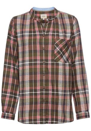 Camel Active Langarmbluse Karobluse mit Stehkragen