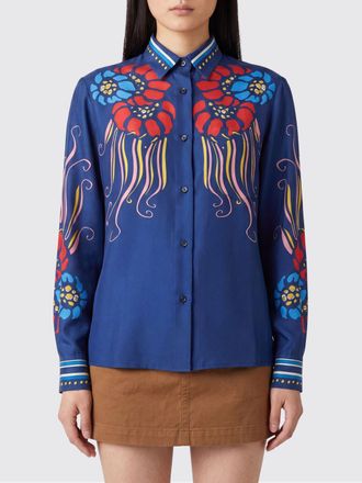La DoubleJ Chemise Boy en pure soie avec imprim&eacute; floral int&eacute;gral