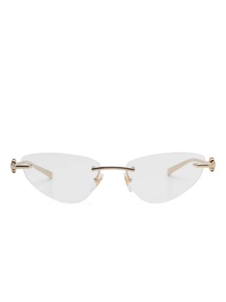 Gucci lunettes de vue à monture papillon - Or
