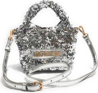 Moschino Sac femme Love pailettes argent Taille du sac: PETIT