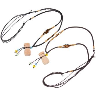 NUOBESTY 2 St&uuml;ck &Auml;therische &Ouml;lflaschen Anh&auml;nger mit Jadekette Leere Duftflaschen Halsketten f&uuml;r Aromatherapie Auto und Raumdiffusor Vintage Parf&uuml;mflakon Schmuc