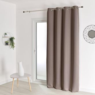 HOME MAISON Homemaison - Rideau occultant uni M1 non feu Taupe 240x260 cm