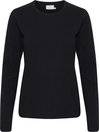 Kaffe Langarm-Shirt KAmarin Damen T-Shirt Langarm Casual Basic Einfarbig Langarmshirt XXL, Black Deep