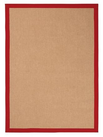 Carpetfine Tapis Sisal Rouge 140x200 cm | Tapis Moderne pour Le Salon et la Chambre &agrave; Coucher