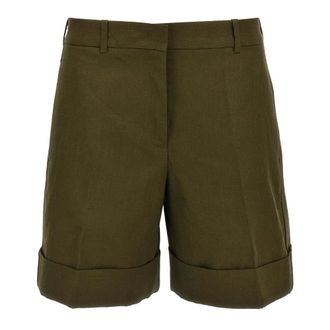 Jil Sander Femme, Shorts, Vert, Taille: 38 FR Linen Bermuda Shorts
