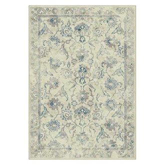 Safavieh Traditionell Teppich für Wohnzimmer, Esszimmer, Schlafzimmer - Vintage Collection, Kurzer Flor, Stein und Blau, 99 X 170 cm