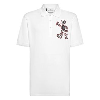 Philipp Plein Polo Shirt SS Skully Gang - - Tops - Herren - Wei&szlig; - 4XL
