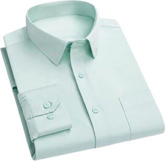 Generic Chemise &agrave; manches longues pour homme, coupe ajust&eacute;e, chemisier daffaires social, boutonn&eacute;, 2, 4XL