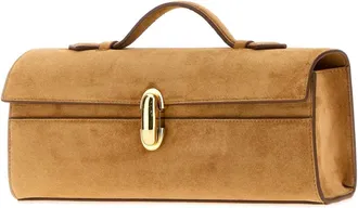 Savette Womens Camel Suede Slim Symmetry Handbag Saddle Borse A Mano Bag